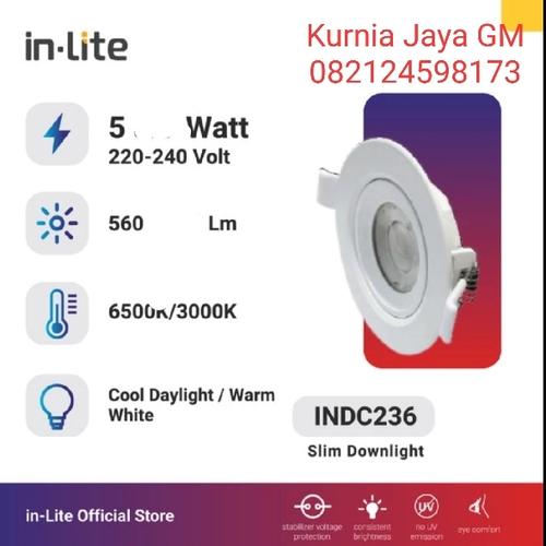 Jual Inlite Downlight LED Spotlight INDC236 5watt Slim Downlight Sorot ...