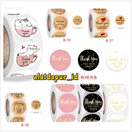 Jual stiker thank you / stiker tq / stiker box roti 1roll isi 500pcs ...