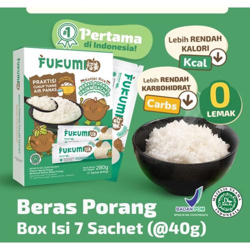 Jual Fukumi Beras Porang 1 KOTAK isi 7 SACHET 40 gr Shirataki Rice Diet ...