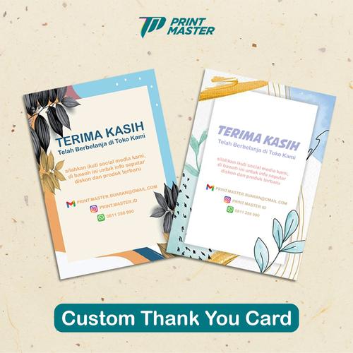 Jual Thank You Card / Kartu Ucapan Terima Kasih / Free Design Template ...