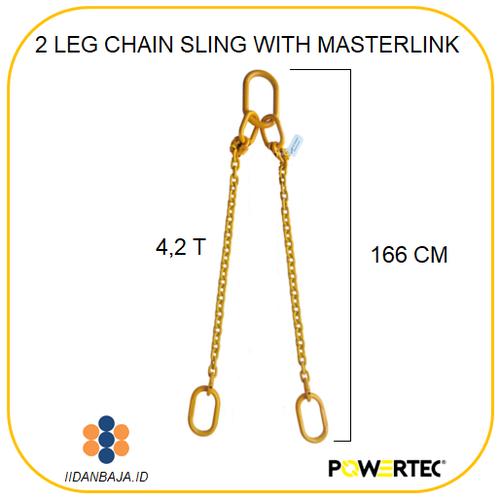 Jual 2 LEG CHAIN SLING + MASTERLINK. 4,2 TON X 166 CM POWERTEC - Kota ...