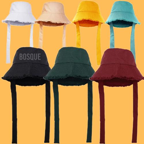 Jual Topi Wide Bucket Hat Tali Rawis Fashion Korean Style Wanita Pria ...