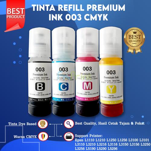 Jual Satu SET Tinta Premium 003 L1110 L3110 L1250 L1256 L3210 L3256 ...