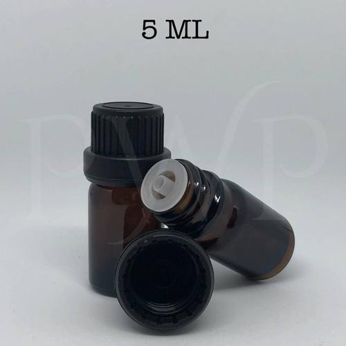 Jual Botol Kaca Amber 5ml / Botol Essential Oil 5ml - Tutup Hitam ...