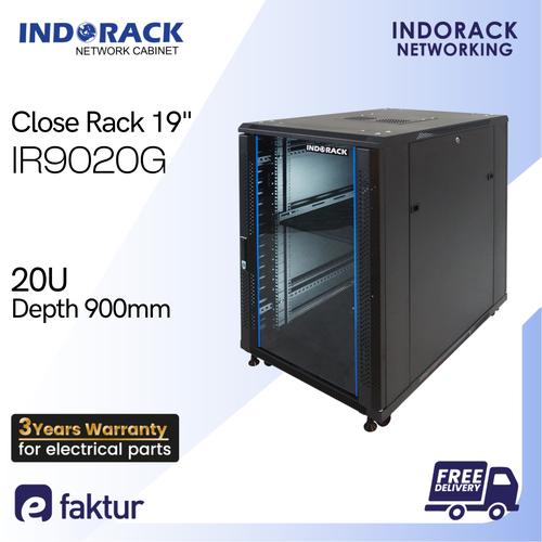 Jual Indorack Close Rack 20U Glass Door Rack Server 19" Depth 900mm ...