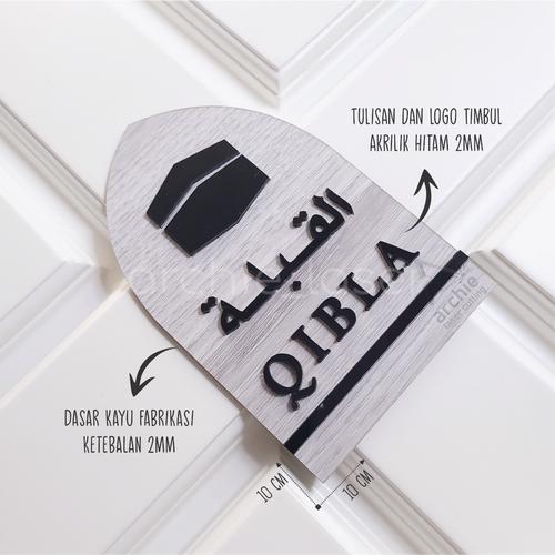 Jual Petunjuk Arah Kiblat Kayu Kombinasi Akrilik Tipe 1 / Sign Board ...