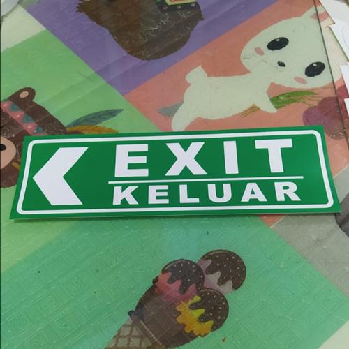 Jual Sign Rambu EXIT.Stiker dan Akrilik ukuran 10cm x 30cm - Exit kiri ...