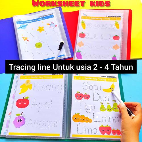 Jual WORKSHEET PAUD WIPE AND CLEAN Mengikuti Garis 2 3 4 tahun ...