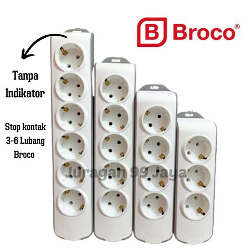 Jual BROCO Stop Kontak Terminal Arde 3/4/5/6 Lubang Gantung Putih SNI ...
