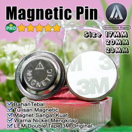 Jual MAGNET Pin Bros Wing Nametag Nama Dada Bulat DOUBLE TAPE 3M 20mm ...