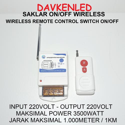 Jual SAKLAR ON/OFF WIRELESS 220V / SAKLAR WIRELESS SWITCH ON/OFF 1000M ...