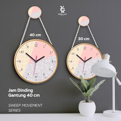 Promo JAM DINDING GANTUNG BESAR 40CM - GRID YELLOW PINK - Kab. Bandung ...