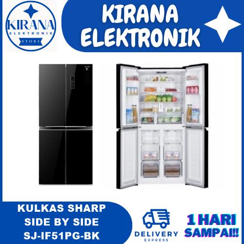 Jual KULKAS SHARP SJ-IF51PG-BK LEMARI ES 4 PINTU SIDE BY SIDE ...