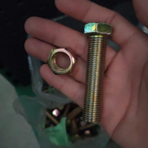 Jual baut mur drat halus m14x60 k19/baut mur m14x60 drat halus kuning ...