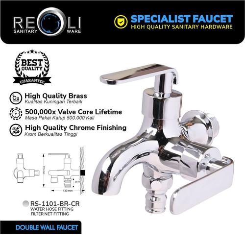 Jual Keran Kran Air Cabang Shower Bak Double Tembok Chrome REOLI 1101 ...