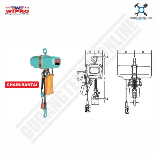 Jual Katrol Electric Kapasitas 2 Ton 5 Meter WIPRO /Katrol Listrik 2T x ...