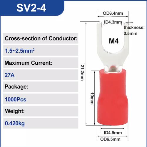 Jual Skun Y Fork Kabel 2.5mm SV2-4 Connector Fork - Merah - Kota Bekasi - Fuga Store | Tokopedia