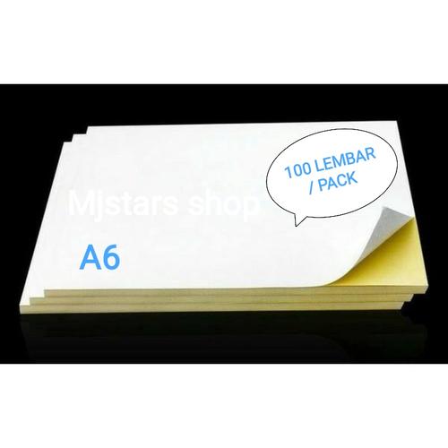 Jual kertas stiker sticker Hvs putih (doff/matte) A6 high quality ...