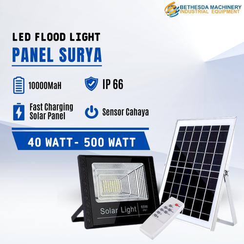 Jual lampu sorot solar LED 40w 60w 100w 300w 500w Panel surya - Warm ...
