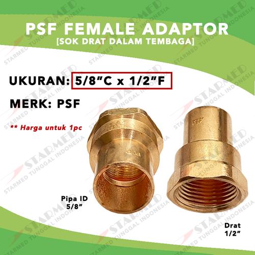 Jual PSF Female Adaptor Pipa Tembaga (Sok Drat Dalam) 5/8" C x 1/2" F ...