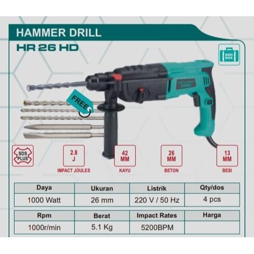 Jual mesin bor beton ryu rotary hammer drill RRH26 mesin bor bobok sds plus - Kota Surabaya ...