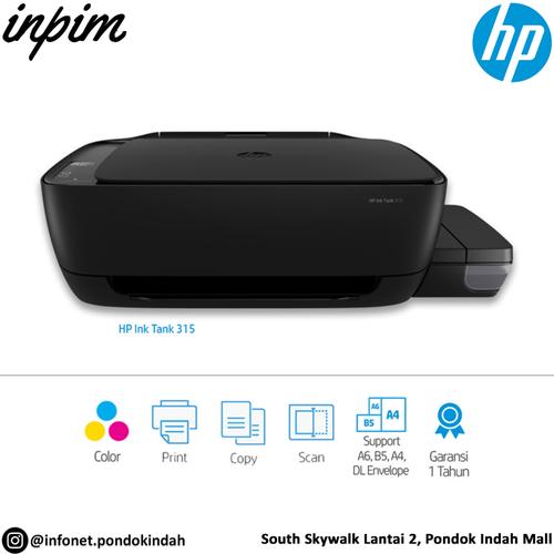 Jual Printer HP Ink Tank 315 All-in-One Print Scan Copy Color - Jakarta ...