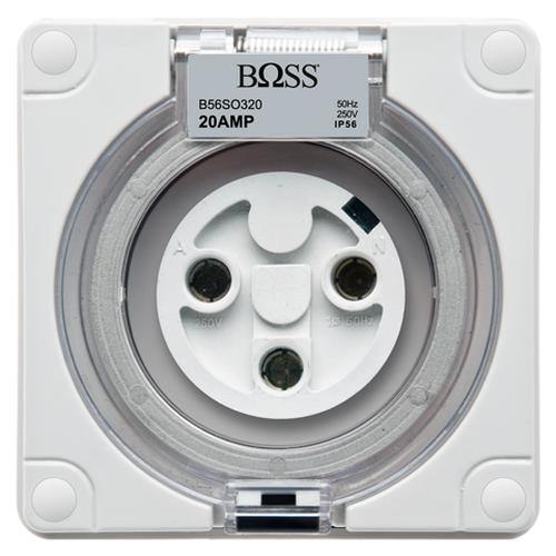 Jual BOSS SOCKETS IP56 B56SO 320 Stop Kontak 3 Round Pins 20A 250V ...