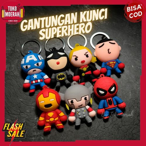Jual GANTUNGAN KUNCI MARVEL SUPERHERO LUCU UNIK MURAH AVENGERS IRONMAN ...