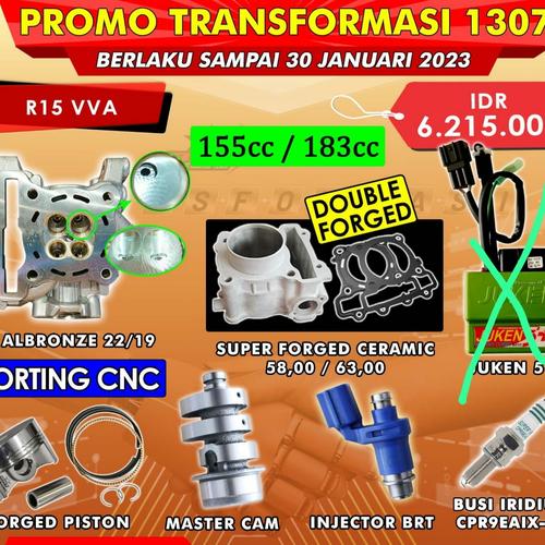 Jual Paket Yamaha R15 VVA Head Porting CNC + Blok Ceramic + Piston ...