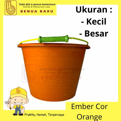 Jual Ember Cor Orange Merah Kecil Besar / Ember Cor Anti Pecah /Ember ...