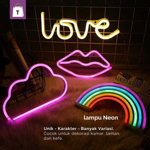 Jual Lampu Neon Hias LED Unik Karakter Dekorasi Kamar Tidur Aesthetic ...