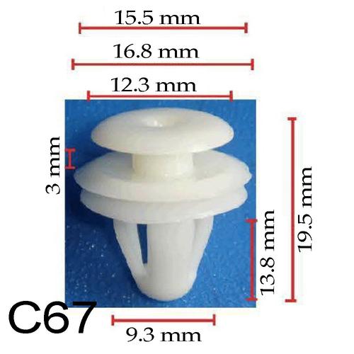 Jual Nylon Fit Toyota Mazda Trim Panel 10mm Hole Fastener Rivet Retain ...