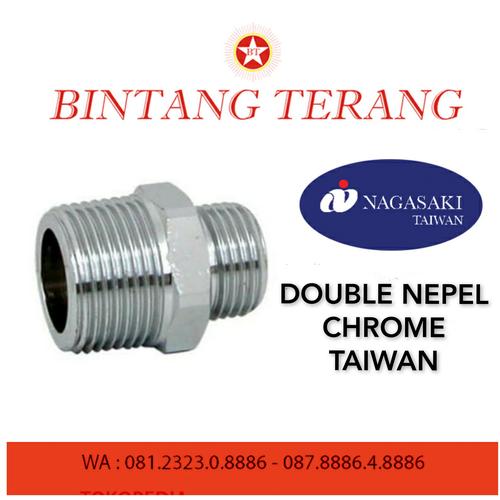 Jual dobel nepel Chrome 1/2" Taiwan / double nipple 1/2" / double ...