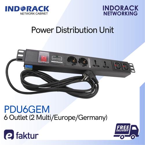 Jual Indorack PDU Power Distribution Unit 6 Socket Germany / Europe ...