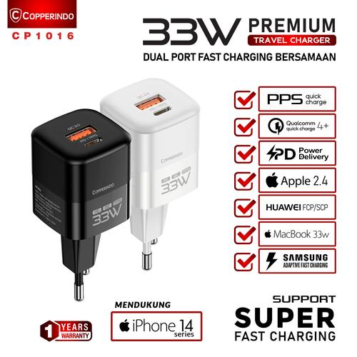 Promo COPPER Charger CP1016 - 33W Fast Charging PPS+PD+QC - +KABEL TYPE ...