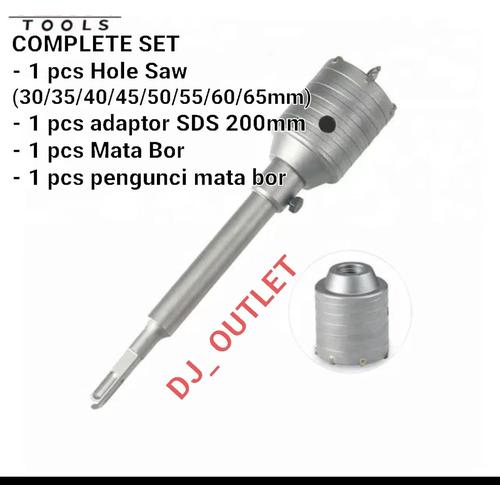 Jual Hole Saw Drill Pelubang Beton Tembok untuk pipa KOMPLIT SET - 30mm ...