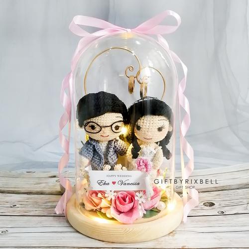 Jual RB Wedding Couple Dome (boneka crochet, amigurumi, glass dome ...