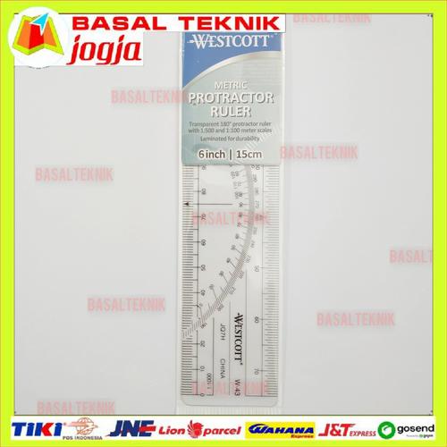 Jual Westcott W43 Metric Protractor Ruler Penggaris Protractor Geologi ...
