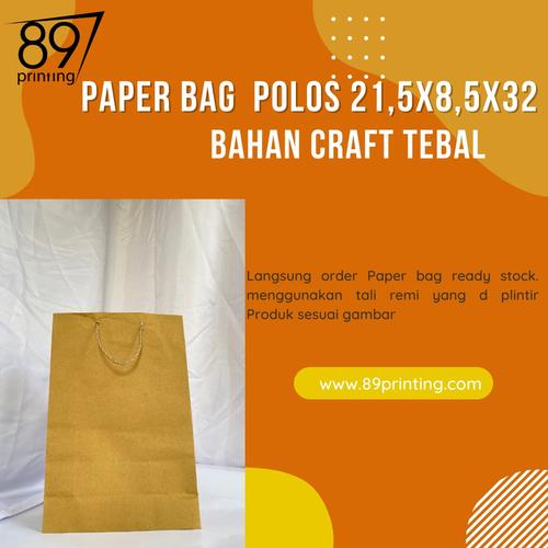 Jual Paper Bag Polos 21,5x8,5x32 cm isi 10 pcs - Kota Denpasar - CV. 89 ...