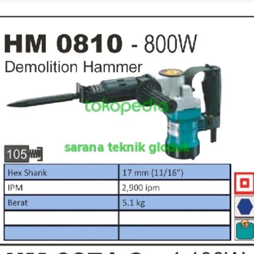 Jual Mesin Bobok Tembok 0810 / Demolition Hammer HM 0810 - 800W - Jakarta Barat - sarana teknik ...