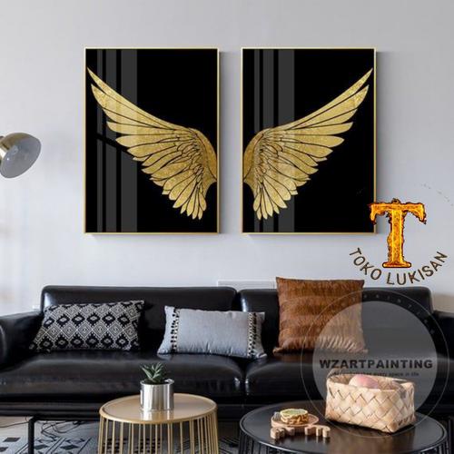 Jual lukisan sayap gold aesthetic (handmade) 60×90 cm sudah pakai ...