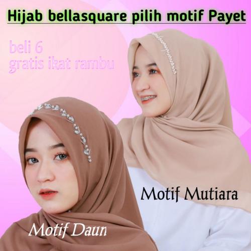 Jual Hijab segi empat payet poly cotton premium by delima collection - Putih - Jakarta Barat ...