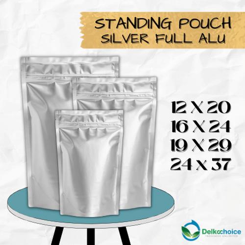 Jual STANDING POUCH SILVER ALU FOIL NON WINDOW | PLASTIK KEMASAN KLIP ...