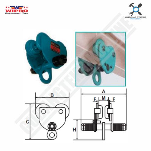 Jual Plain Trolley Kapasitas 3 TON WIPRO 3M /Plain Katrol Tekel 3Tx3M ...