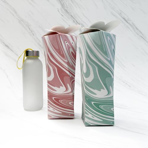 Jual Papillon Box / Botol Souvernir Box 7x7x30cm - Marble - pink - Kota ...