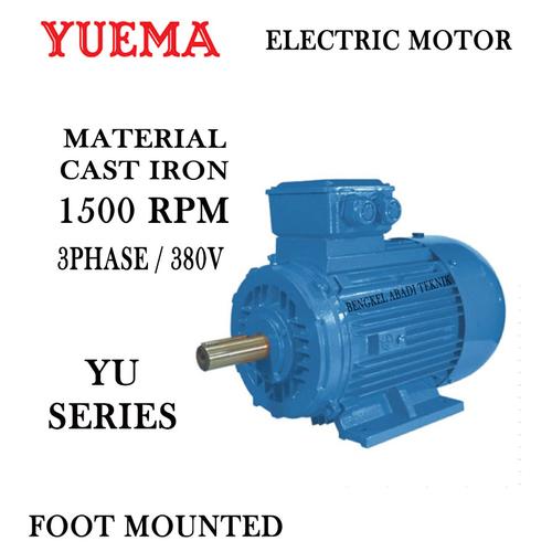Jual ELECTRIC MOTOR YUEMA YU 1.5KW 2HP 4POLE 1500RPM 3PHASE B3 - Jakarta Barat - Bengkel Abadi ...