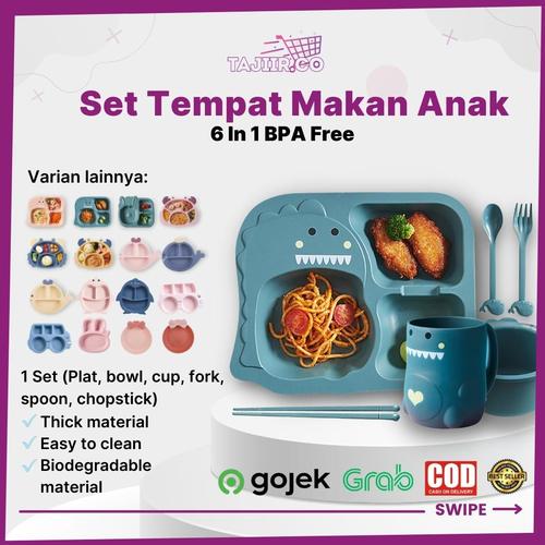 Jual Set Peralatan Makan Anak 6 in 1 BPA Free Set Makan Anak Lengkap ...