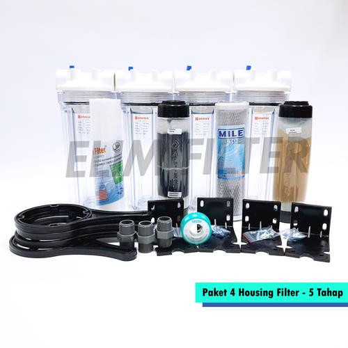 Jual Filter Air Sumur - Filter Air Ledeng 4 Housing 10 inch 5 Tahap ...