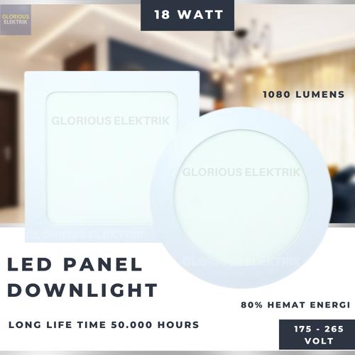 Jual Lampu Downlight Panel LED 18 Watt Bulat Kotak Inbow - Putih, Kotak ...