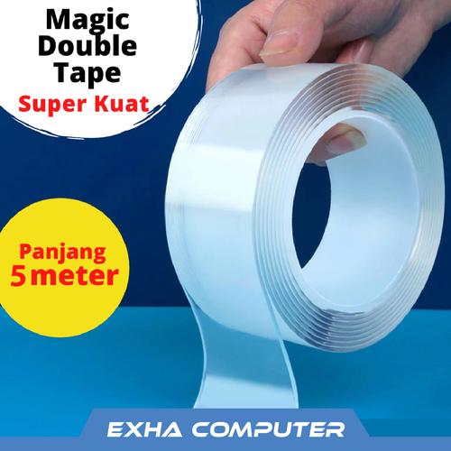 Jual Lakban Double Tape Magic Tape Multiguna 1-5 Meter Super - 1 Meter ...